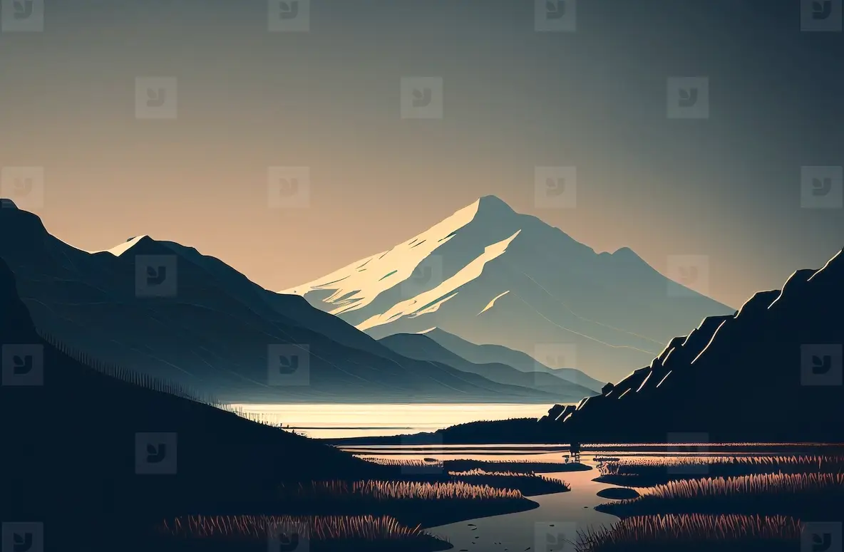 Minimal Landscape Digital Art Photo (271080) - YouWorkForThem