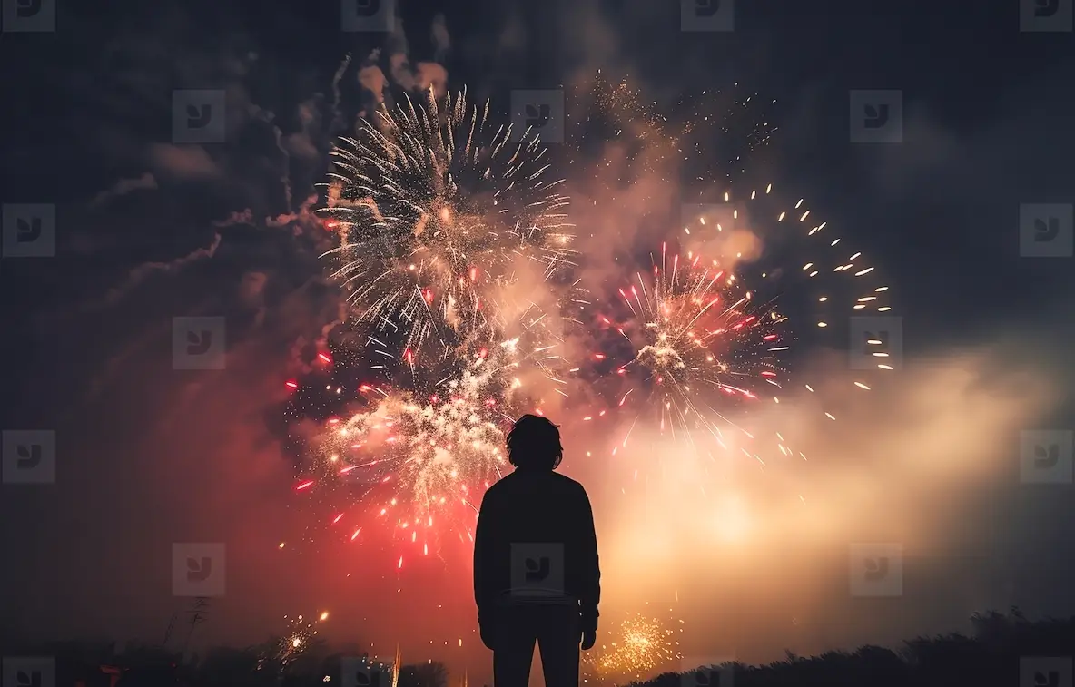 A Man Watching The Fireworks Photo (280276) - YouWorkForThem