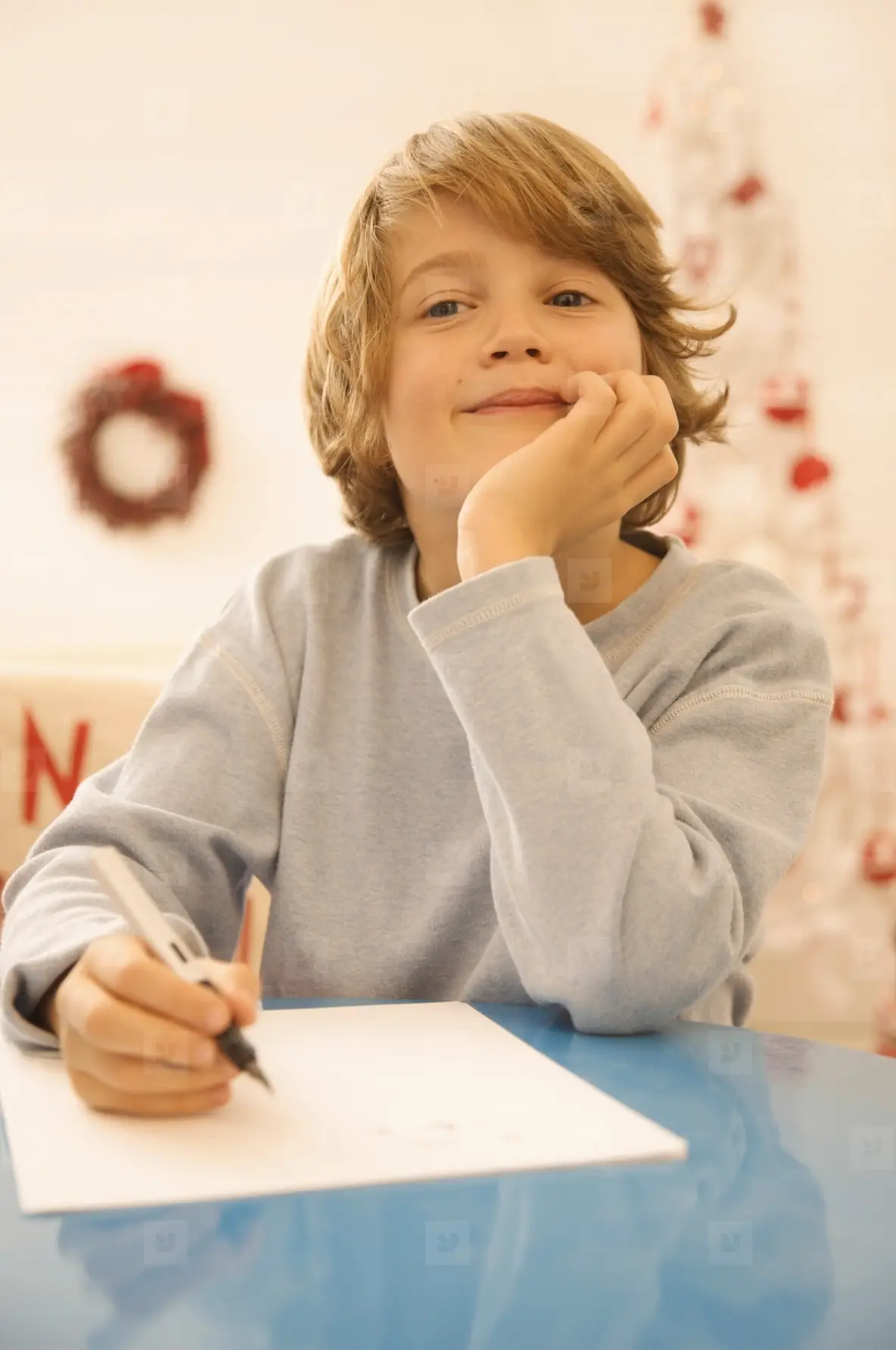 Boy Writing A Letter