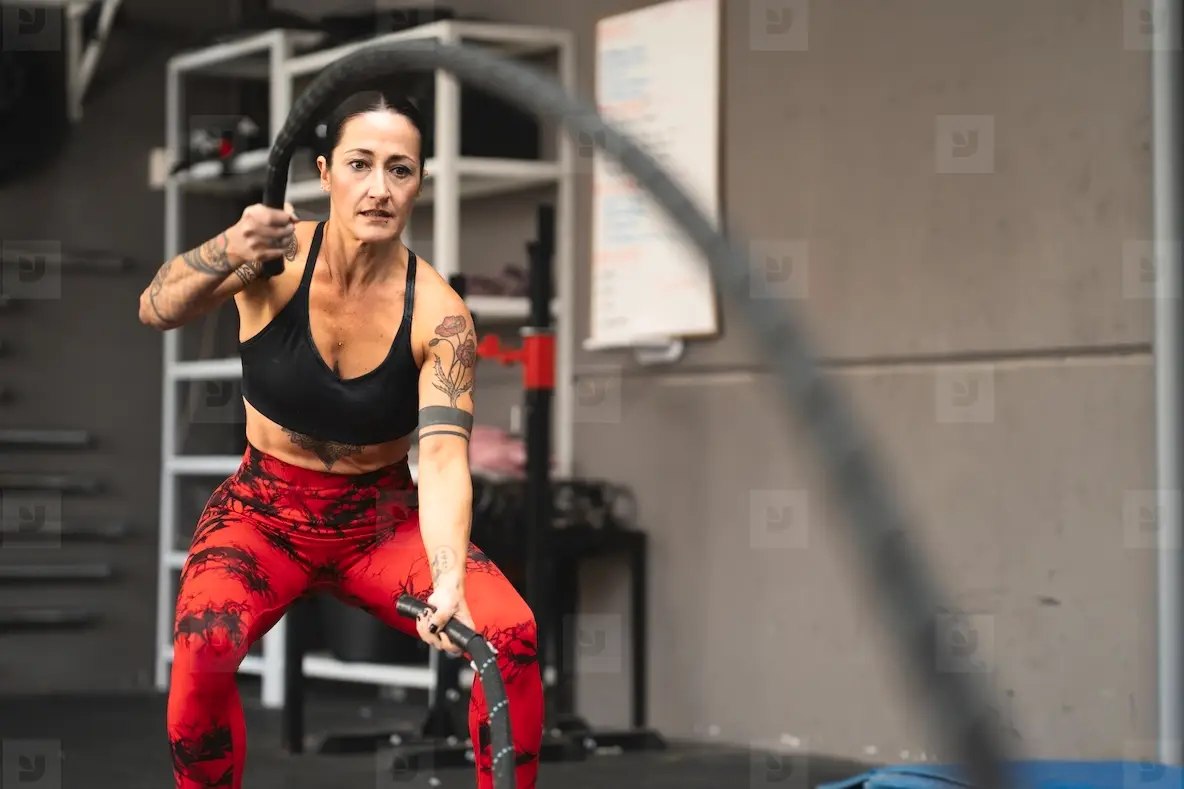 Female Athlete Training In A Gym Using Sport Equipment Photo (283838 ...