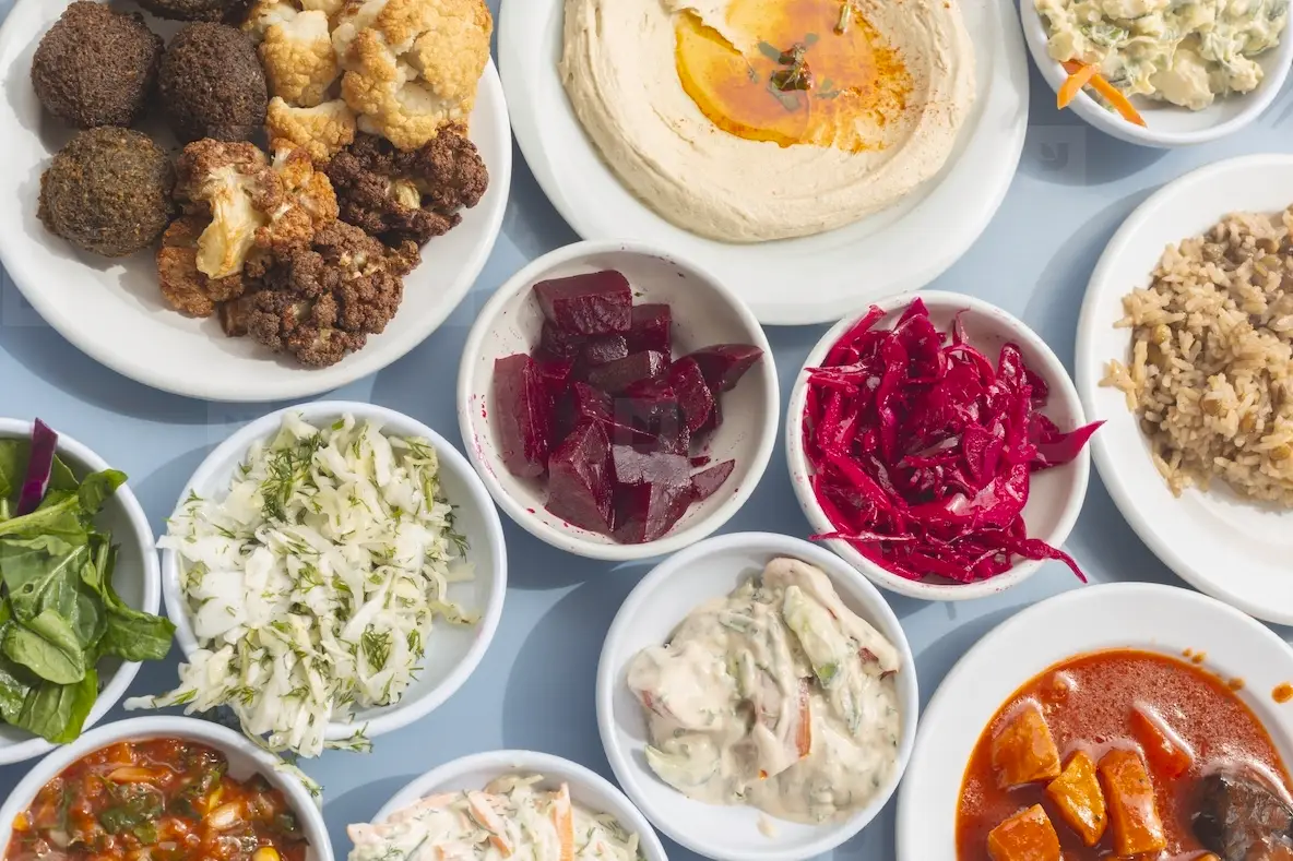 Still Life View From Above Israeli Meze Appetizers Photo (287619 ...