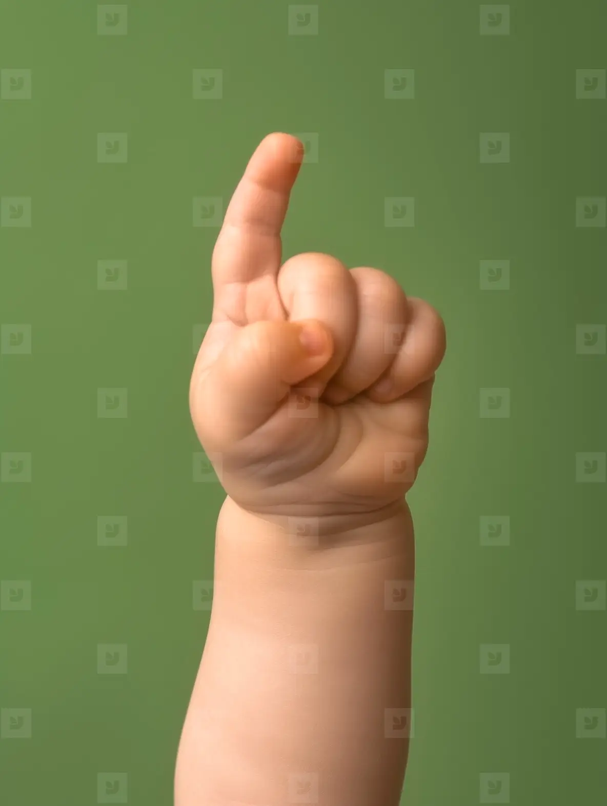 The Hand Of A Small Child Shows One Finger Up Photo (288998 ...