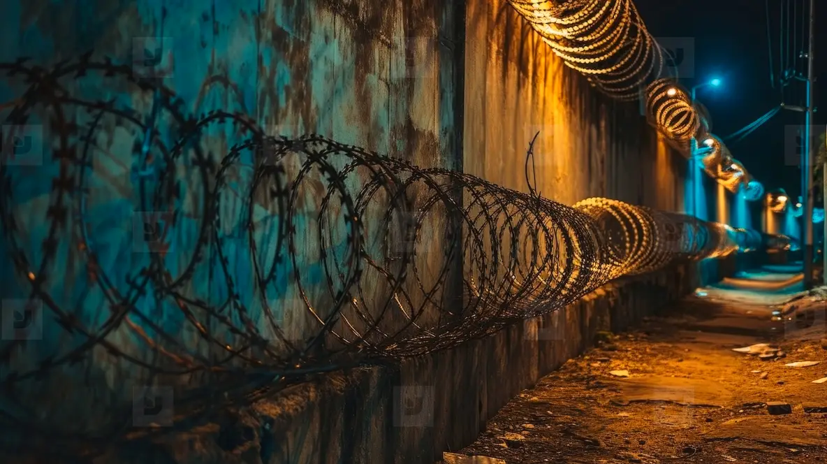 Barbed Wire On Wall Photo (289590) - YouWorkForThem