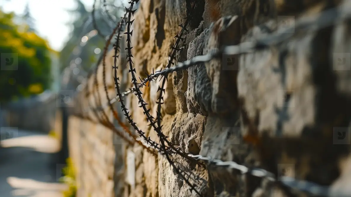 Barbed Wire On Wall Photo (289601) - YouWorkForThem