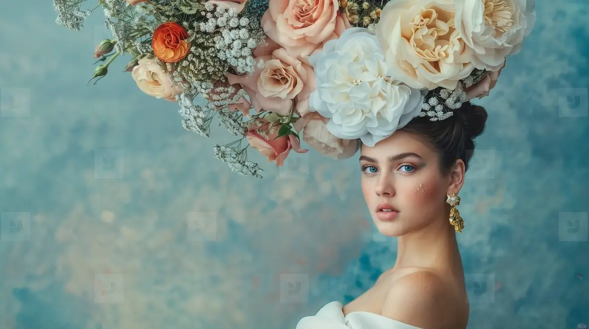 Fashion Model In Flowers Photo (290686) - YouWorkForThem
