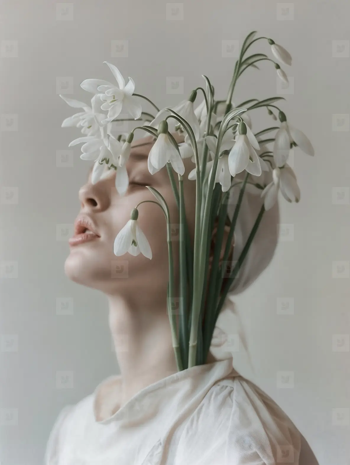 Fashion Model In Flowers Photo (290689) - YouWorkForThem