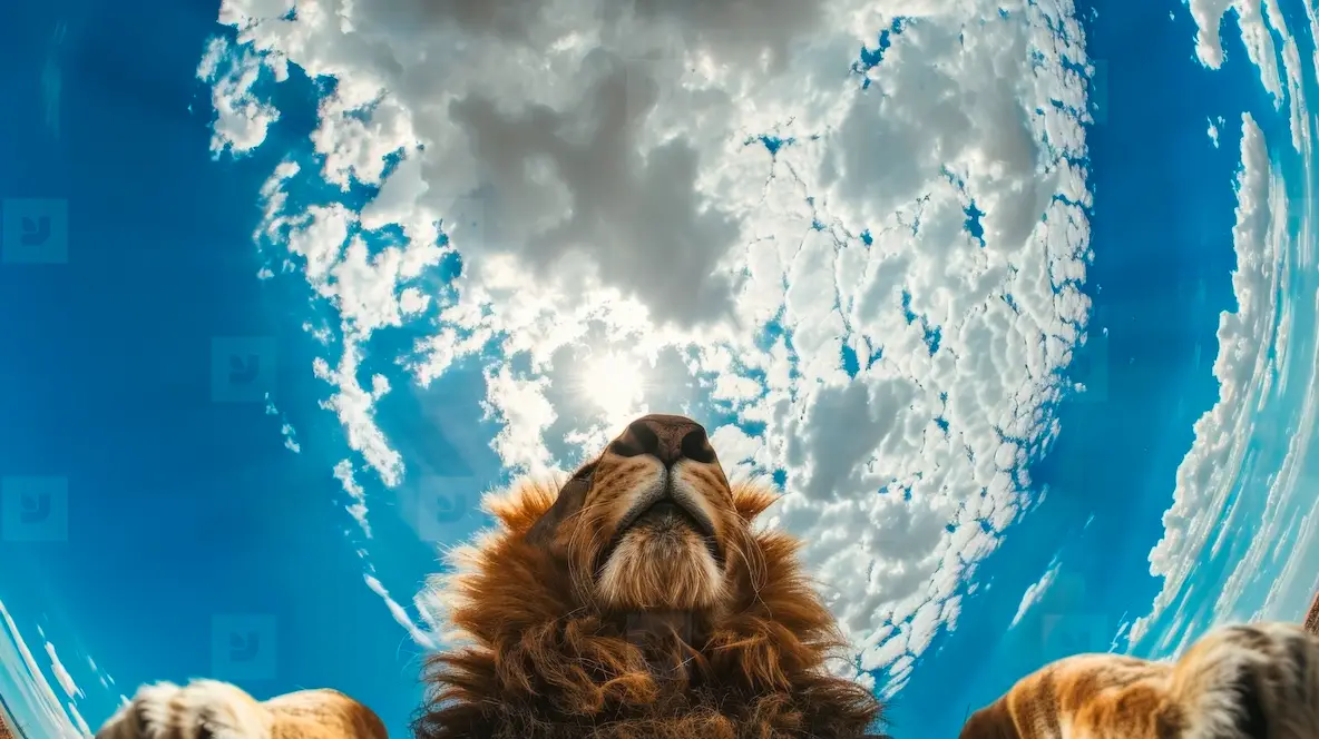 Bottom View Of A Lion Against The Sky Photo (290734) - YouWorkForThem