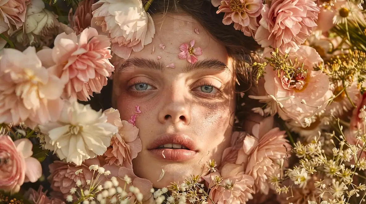 Fashion Model In Flowers Photo (291309) - YouWorkForThem