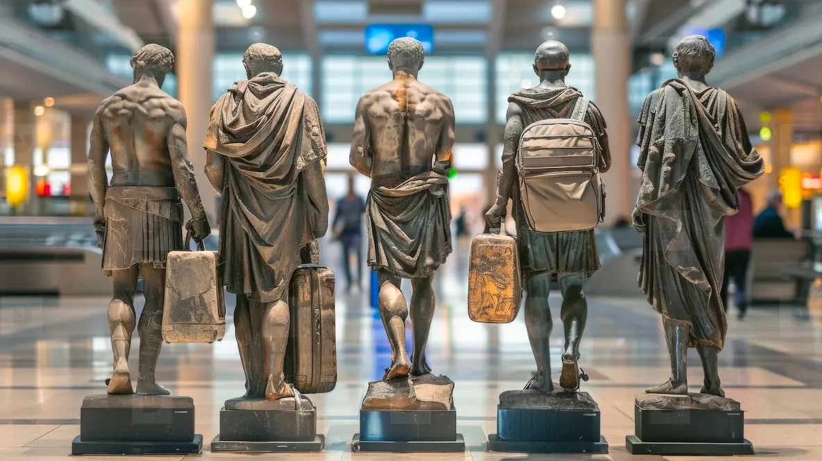Sculptures Of Travelers At The Airport Photo (292007) - YouWorkForThem