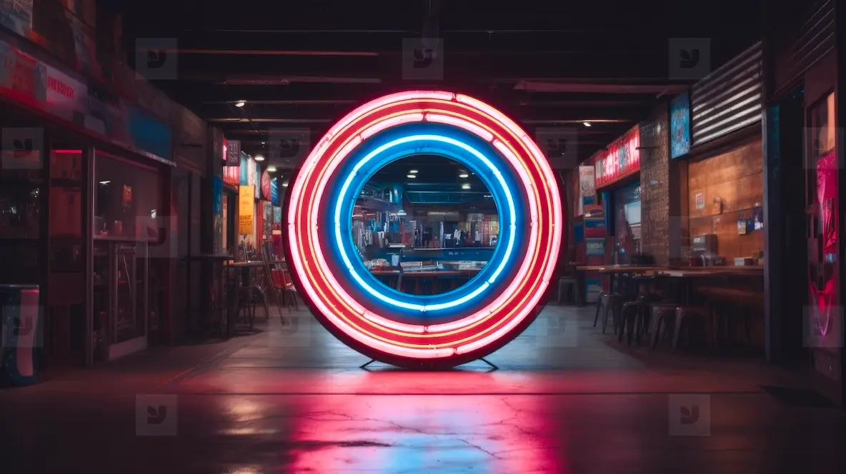 Neon Circle Photo (292098) - YouWorkForThem