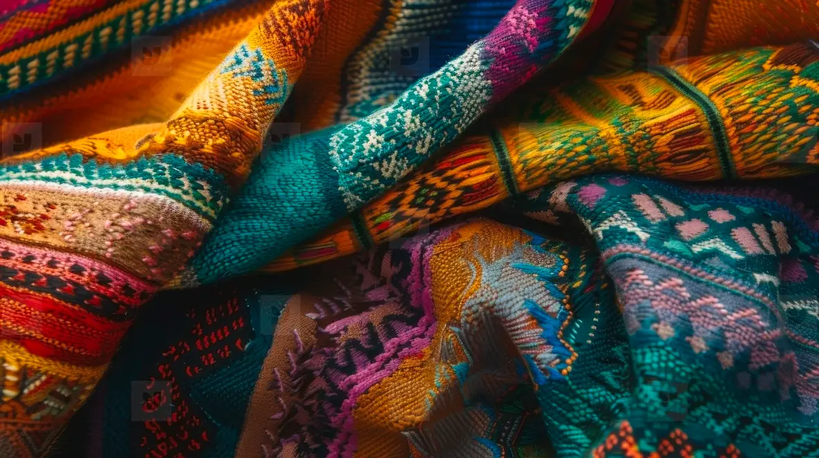 Mexican Textile Design Featuring Vibrant Colors Photo (292274 ...