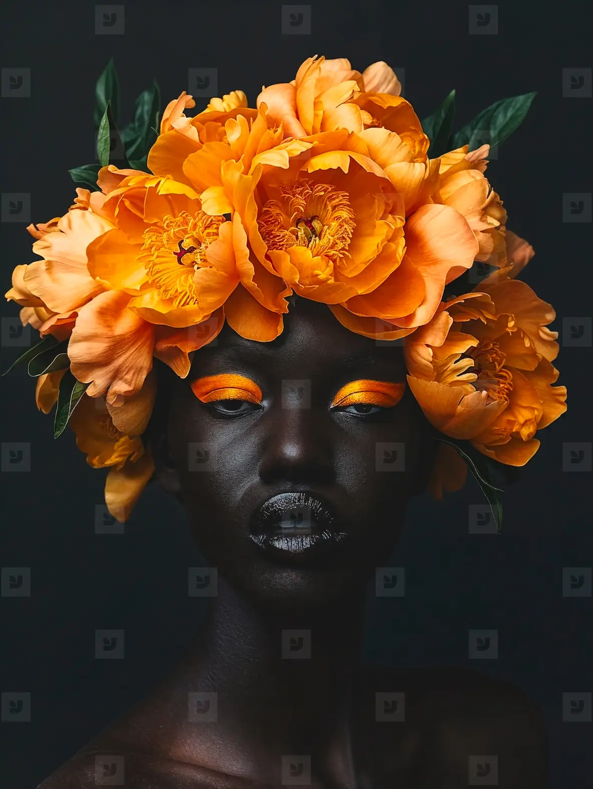 Fashion Model With Flowers Photo (292323) - YouWorkForThem