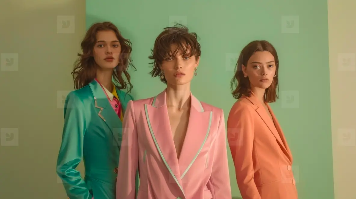 Three Fashion Models In Retro-inspired Style Photo (292532 ...