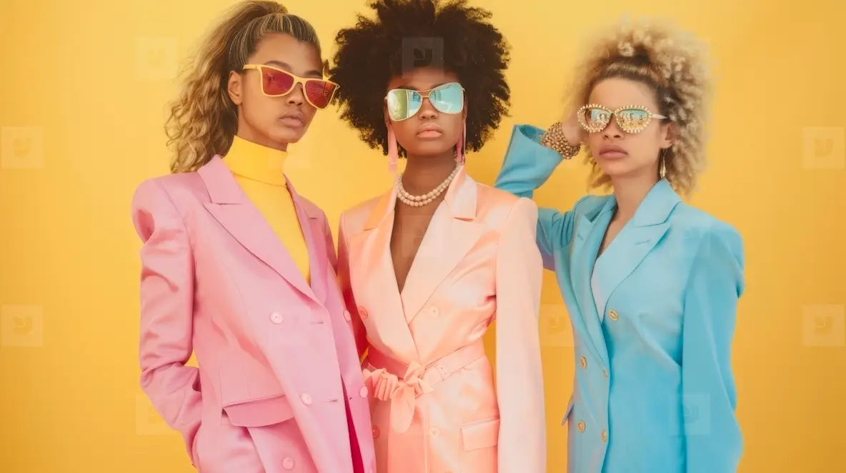 Three Fashion Models In Retro-inspired Style Photo (293677 ...