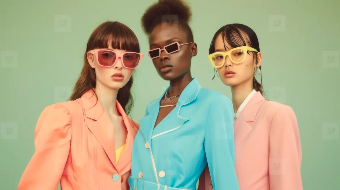Three Fashion Models In Retro-inspired Style Photo (293679 ...