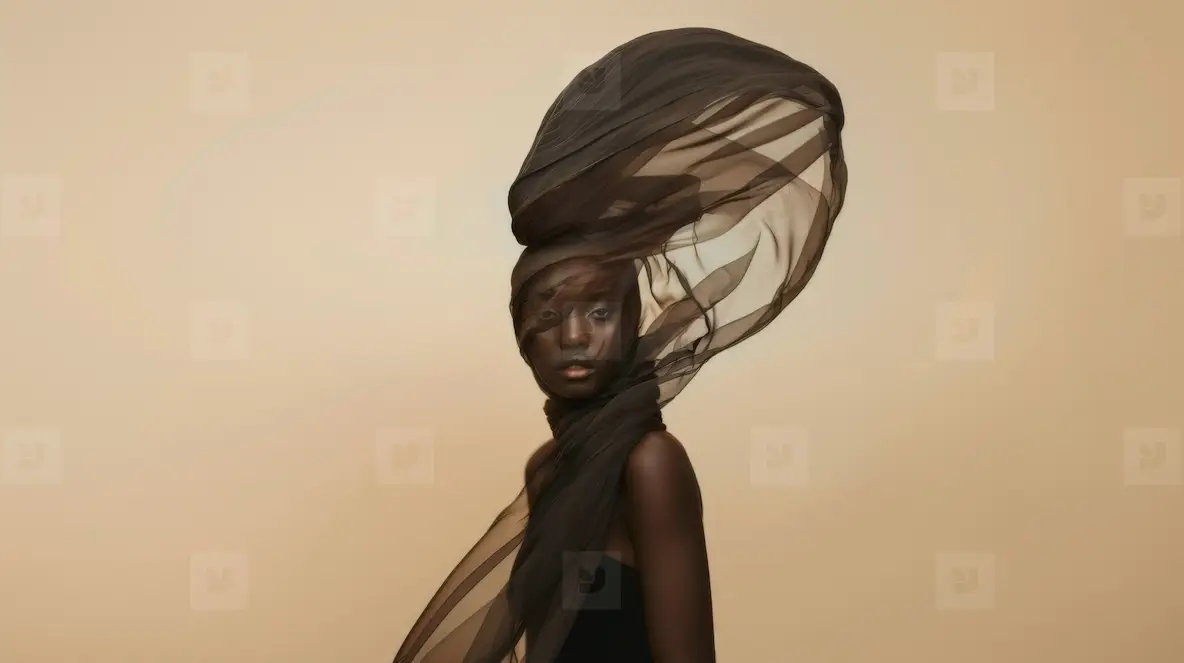 Young Woman Wrapped In Fabric Photo (294764) - YouWorkForThem
