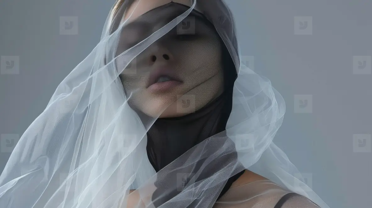 Young Female Model In Fluttering Veil Photo (295051) - YouWorkForThem