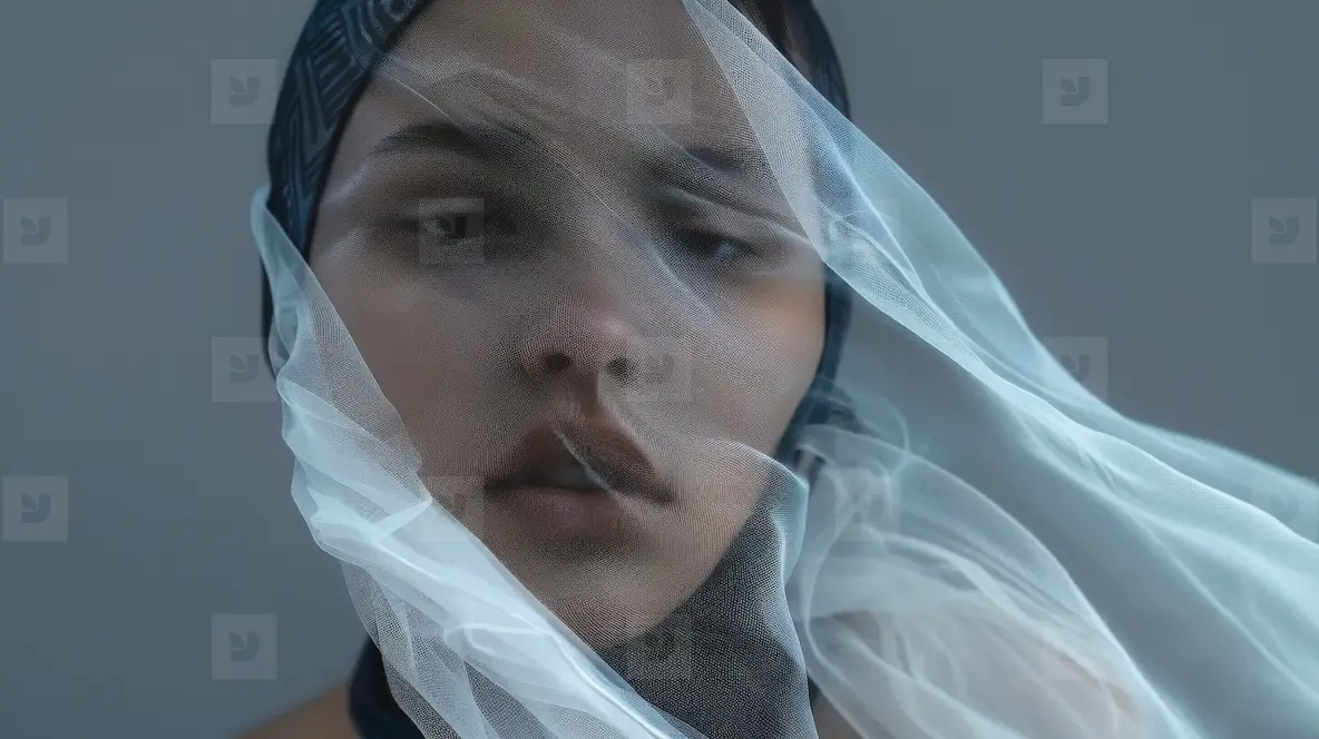 Young Female Model In Fluttering Veil Photo (295052) - YouWorkForThem