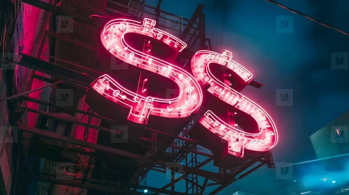 Big Neon Dollar Sign Photo (295106) - YouWorkForThem