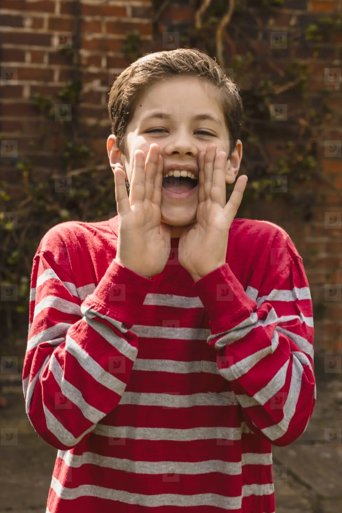 Portrait Of Young Boy Shouting Outdoors Photo (297471) - YouWorkForThem