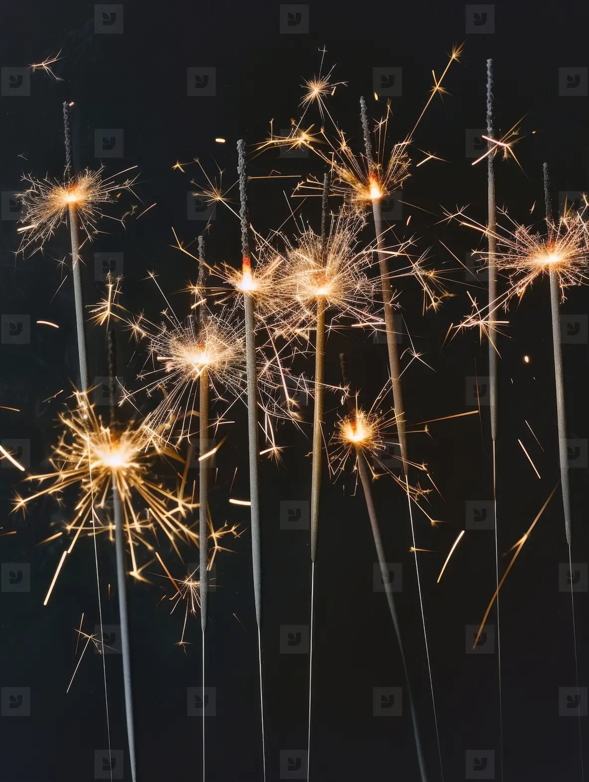 Sparklers On A Black Background Photo (300302) - YouWorkForThem