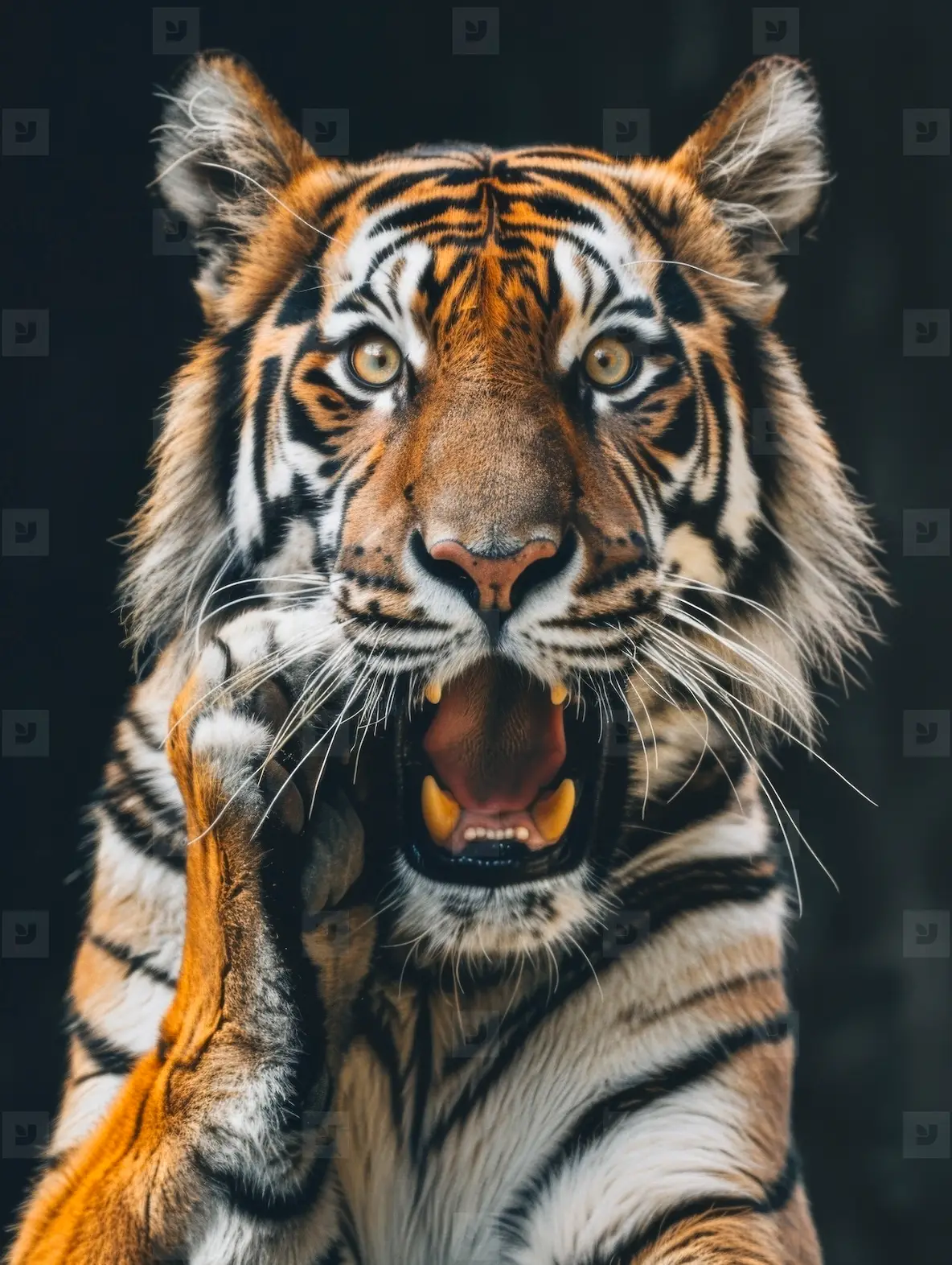 Very Surprised Tiger With Open Mouth Photo (300580) - YouWorkForThem