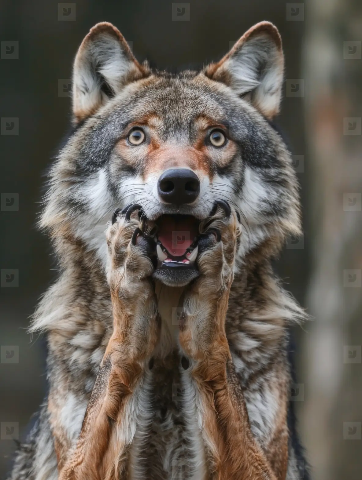 Very Surprised Wolf With Open Mouth Photo (300599) - YouWorkForThem