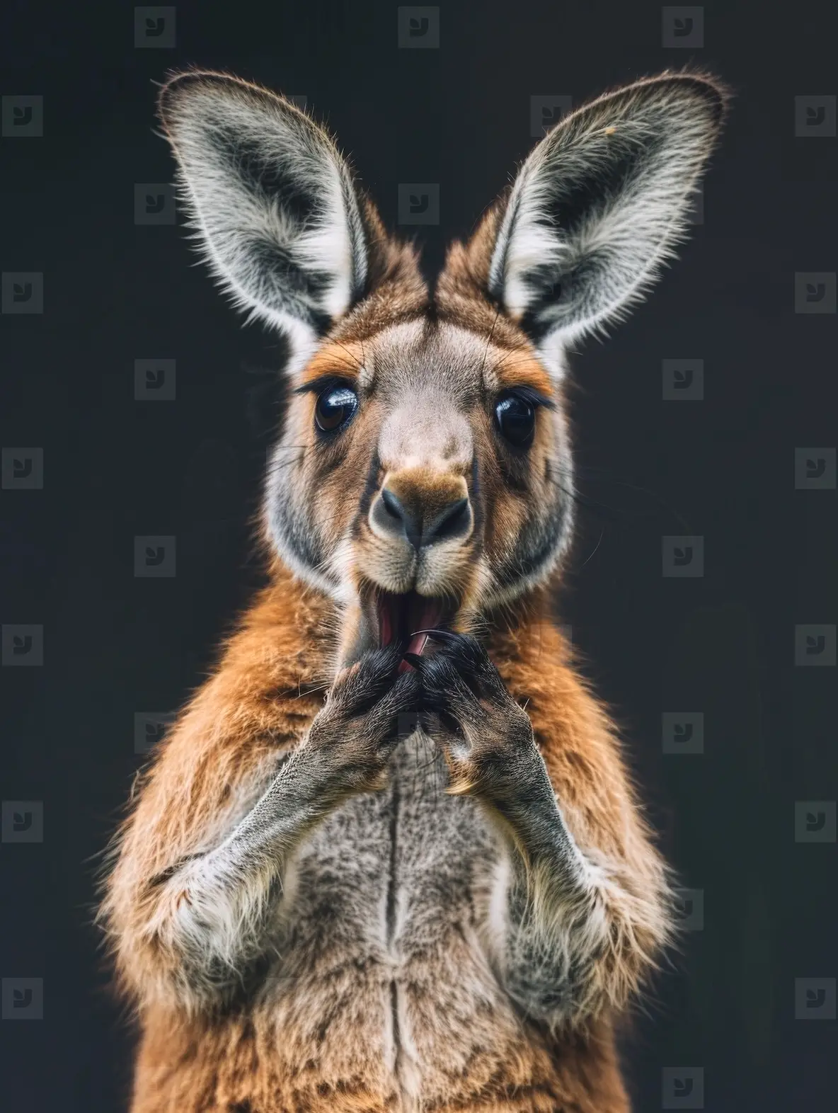 Very Surprised Kangaroo With Open Mouth Photo (300769) - YouWorkForThem