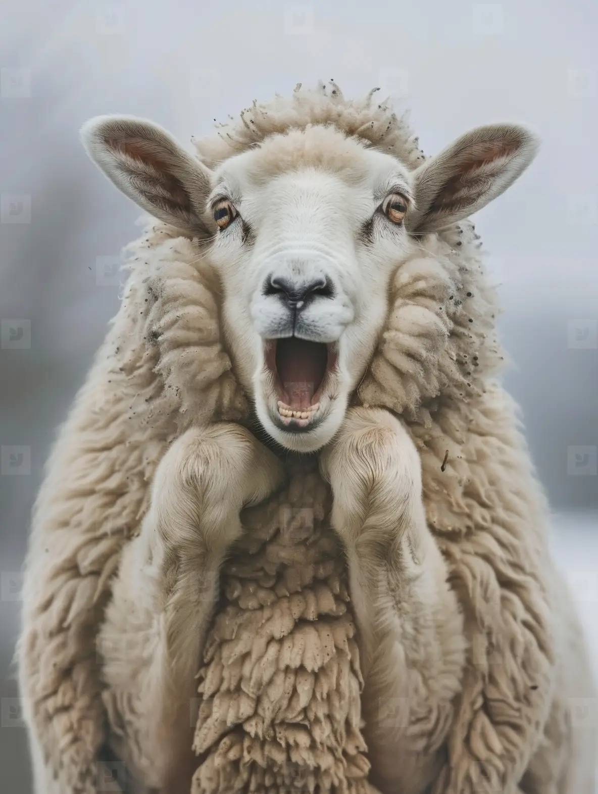 Very Surprised Sheep With Open Mouth Photo (300781) - YouWorkForThem