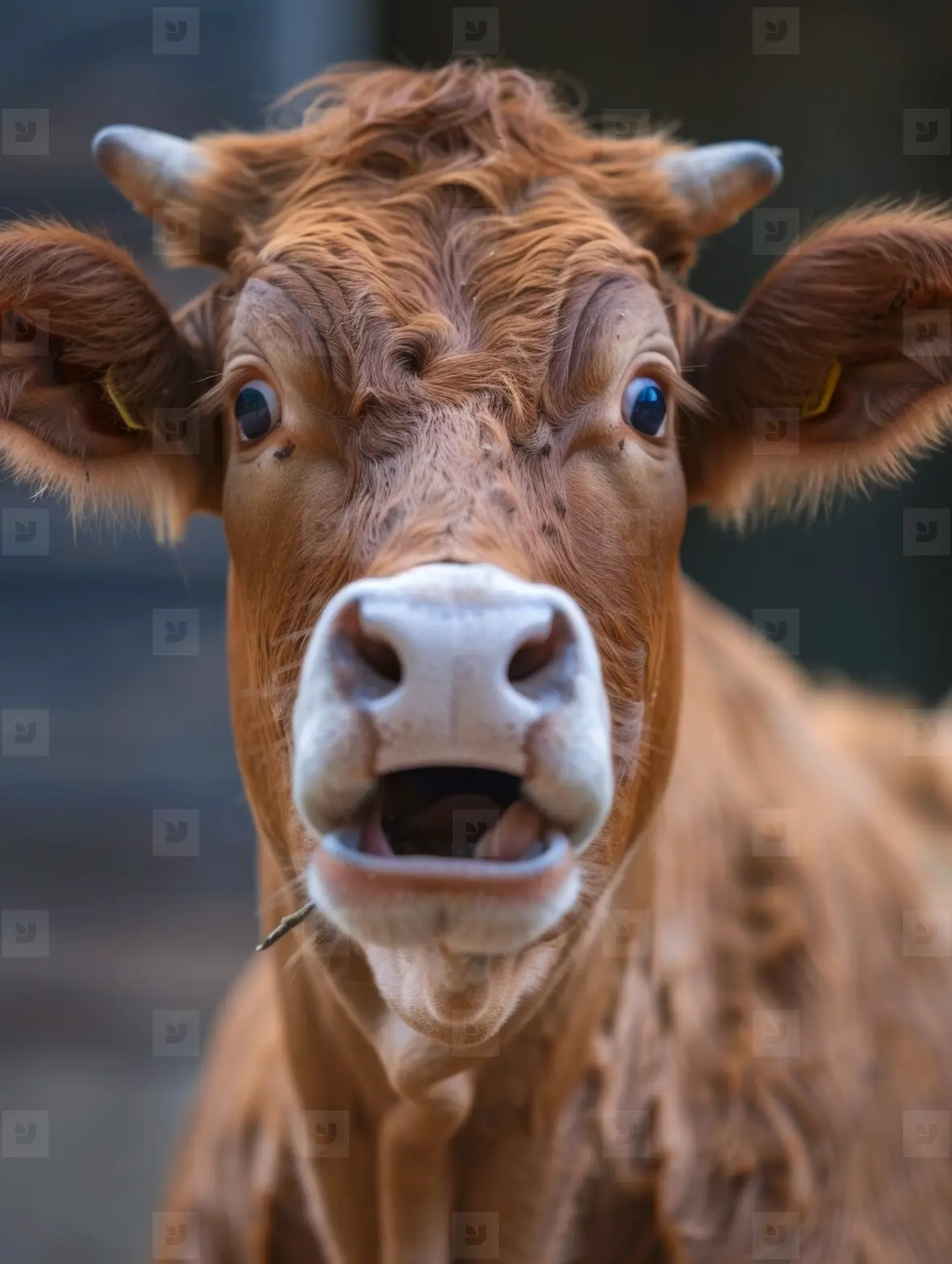 Very Surprised Cow With Open Mouth Photo (300976) - YouWorkForThem