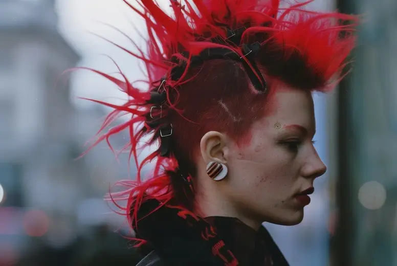 Punk Female With A Mohawk Hairstyle On The Street Photo (301172 ...
