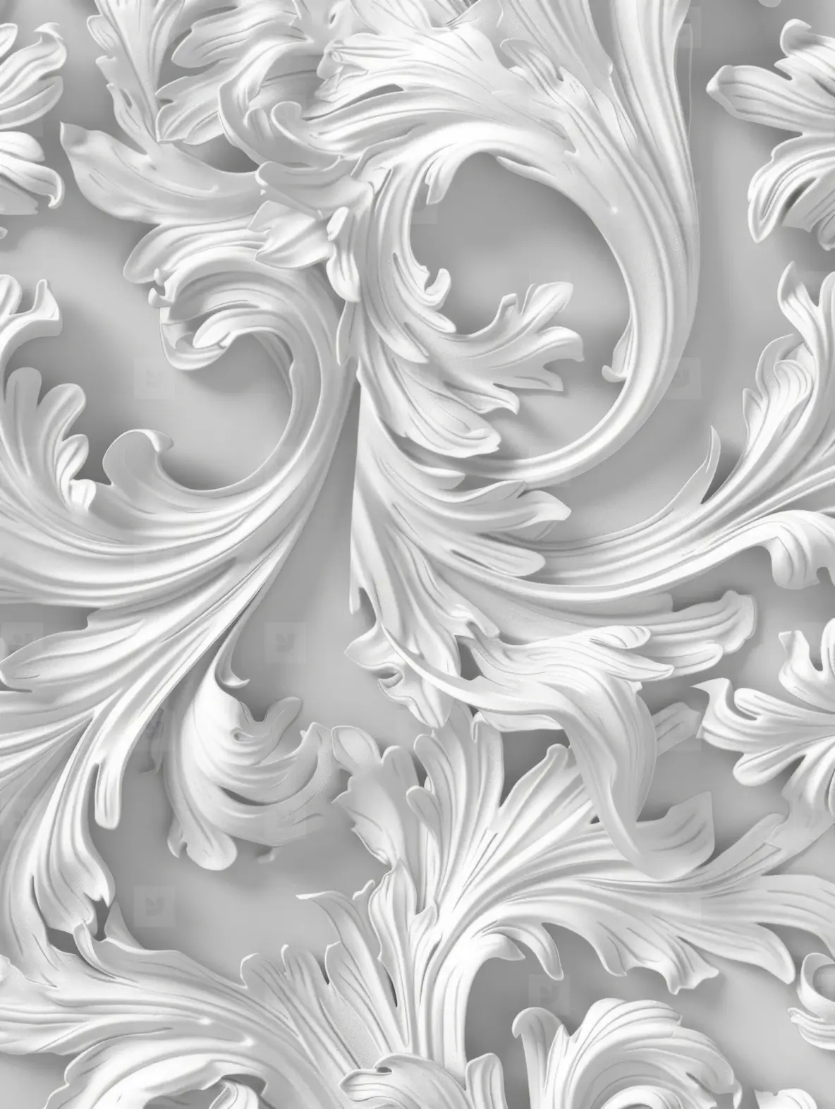 White Relief Floral Pattern Photo (301685) - YouWorkForThem