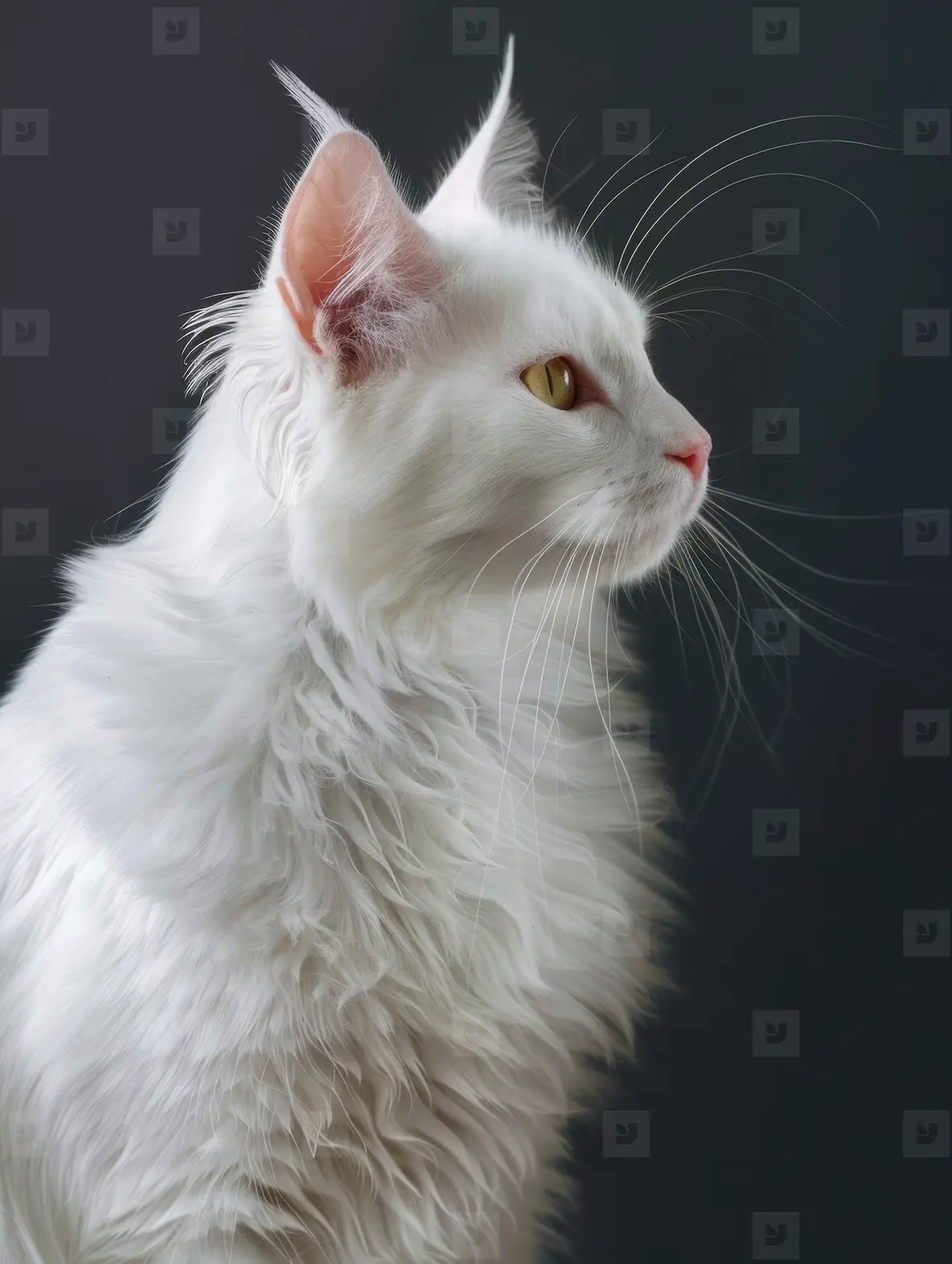 Albino Cat. Studio Photography Of An Animal In White Color Photo ...