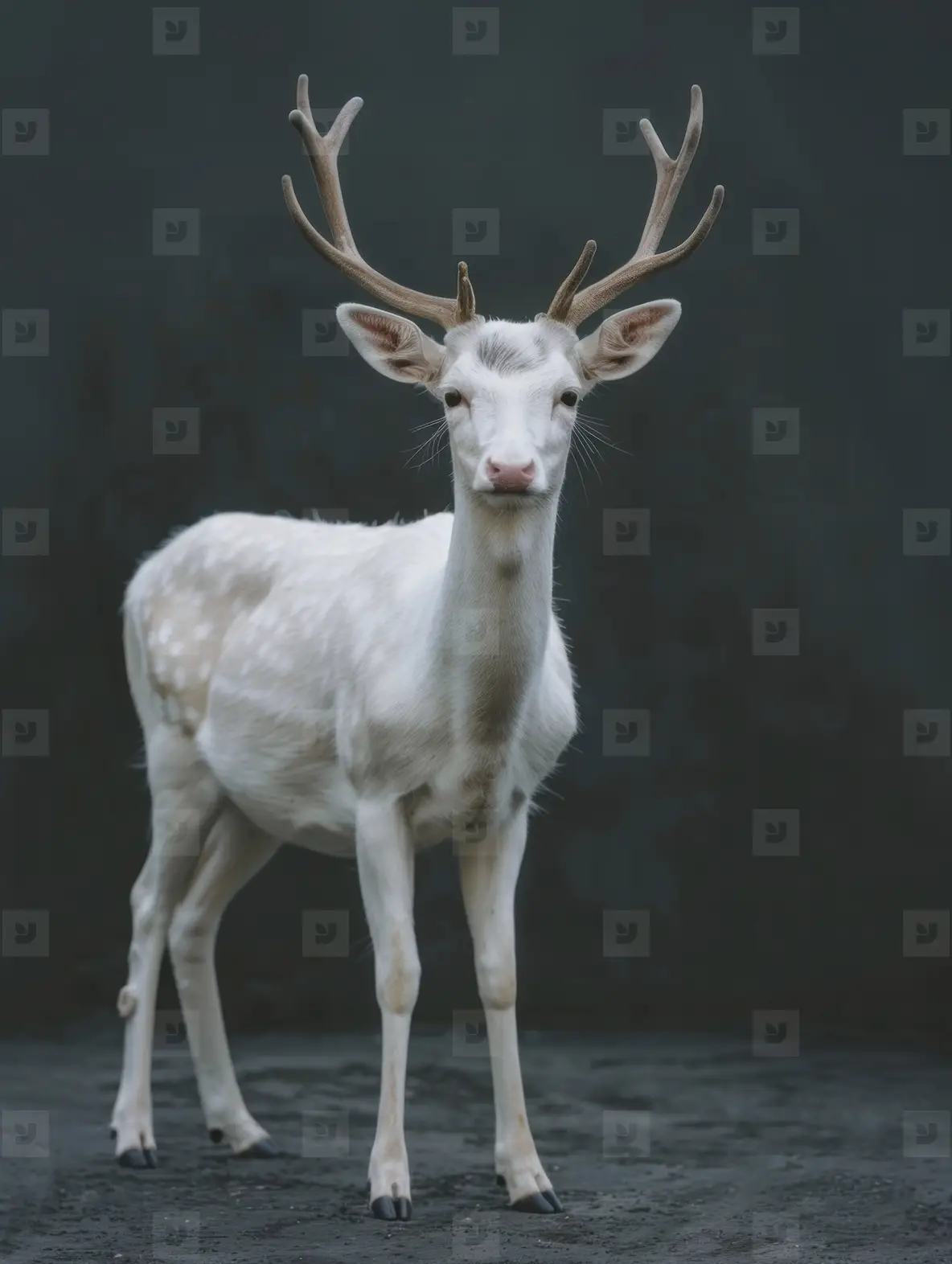 Albino Deer. Studio Photography Of An Animal In White Color Photo ...