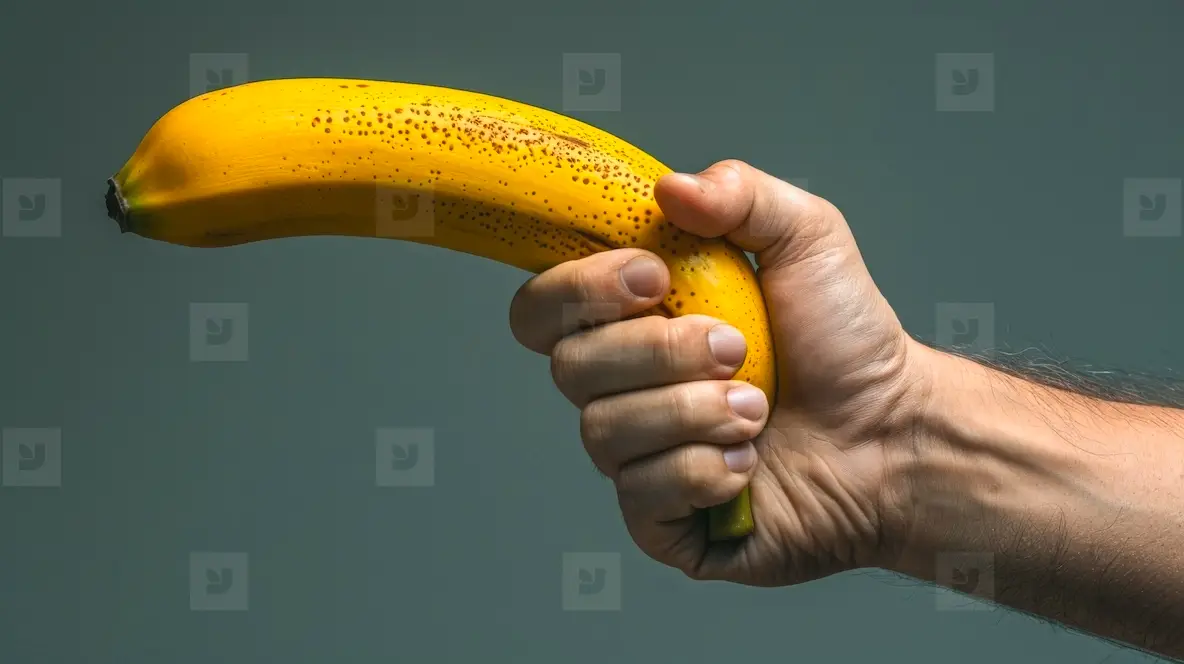 A Hand Holding A Banana Like A Gun Photo (302462) - YouWorkForThem