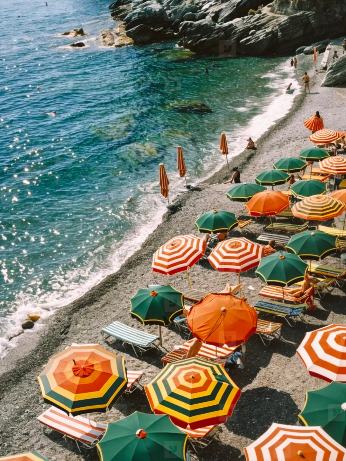 Umbrellas On Beach In Italy Photo (302622) - YouWorkForThem