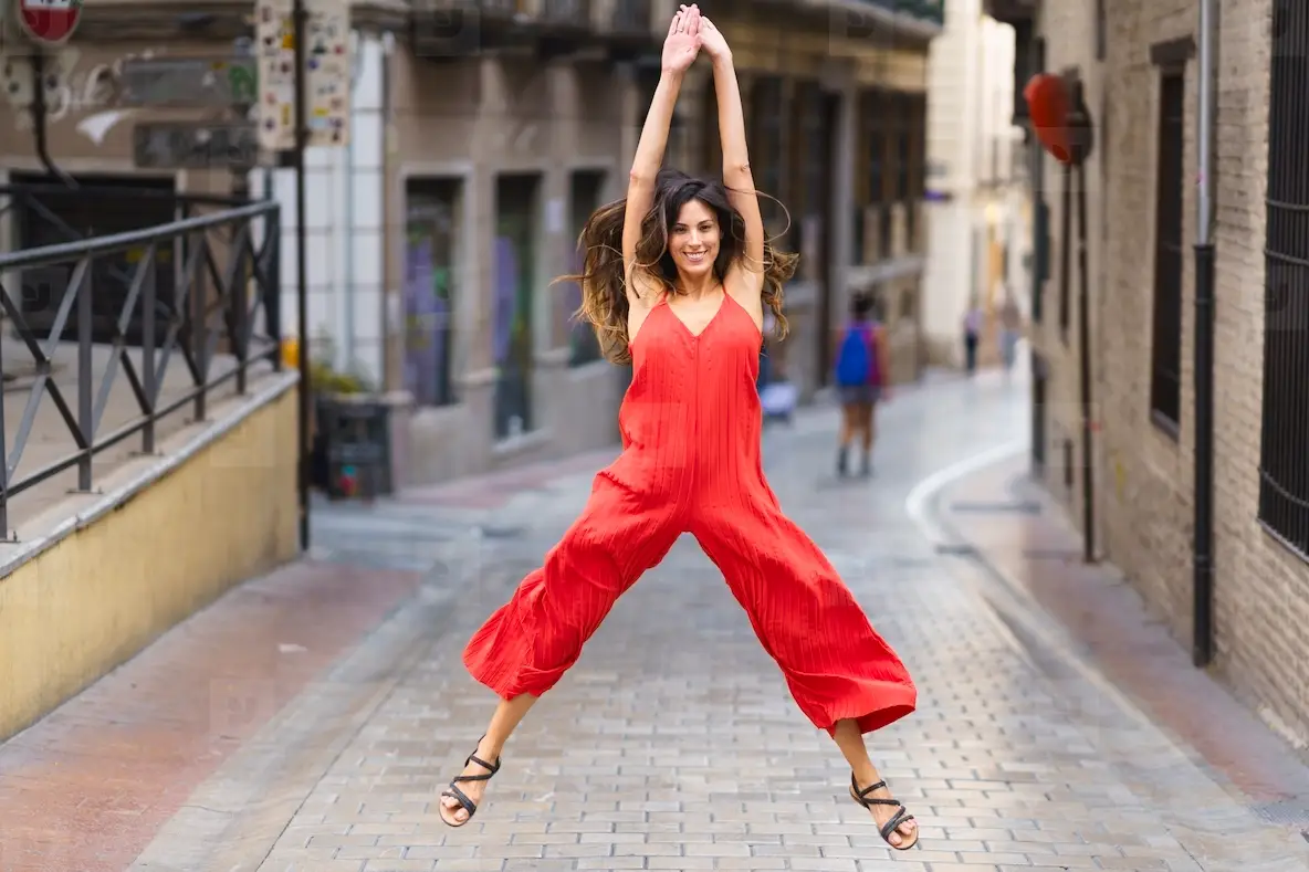 A Joyful Dance Pose Captured In An Urban Alley An Exciting And Vibrant ...