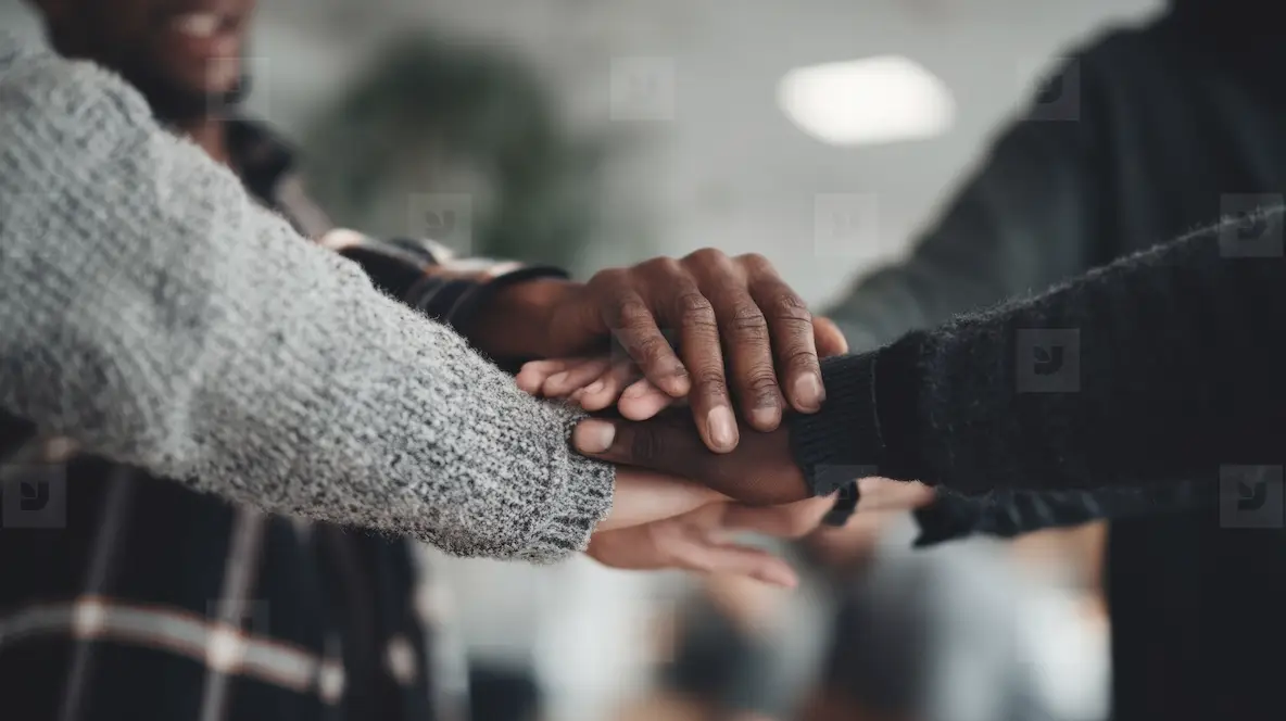 Teamwork, Support, Unity, Collaboration, And Trust Shown By Diverse ...