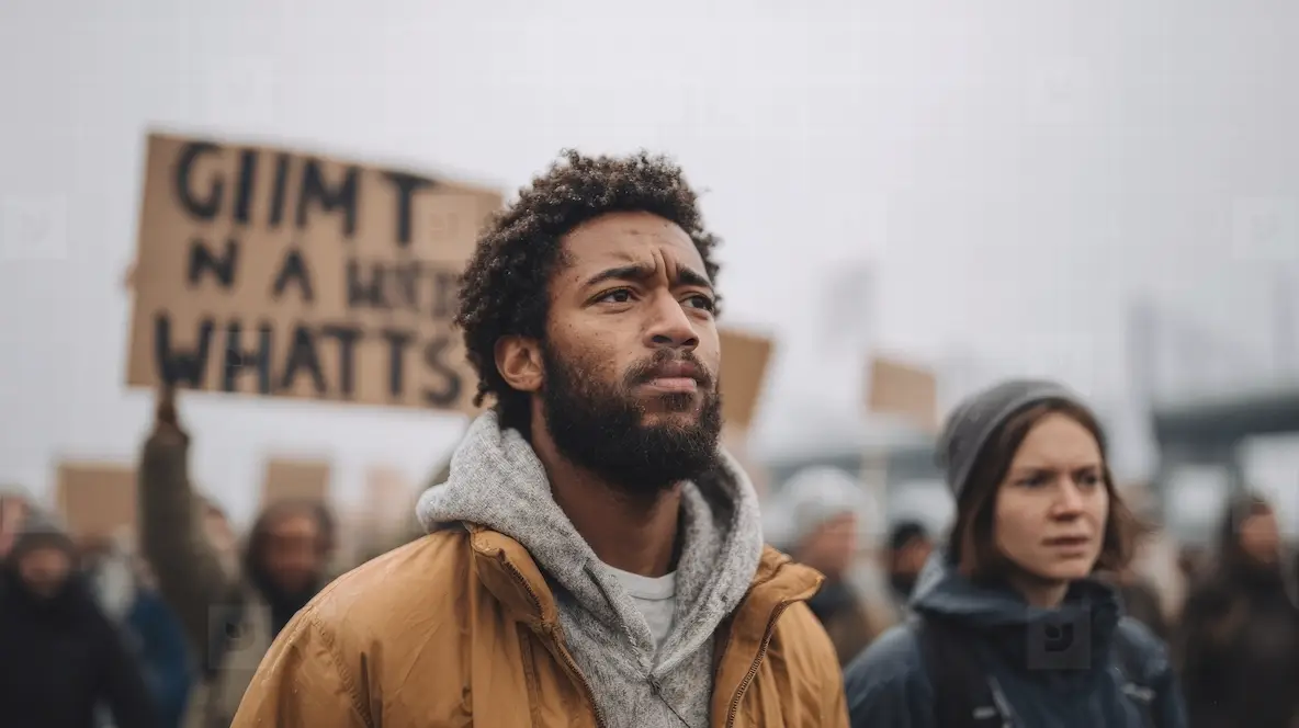 Protest Activist Climate Change Diverse Crowd Outdoor Urban Diverse ...
