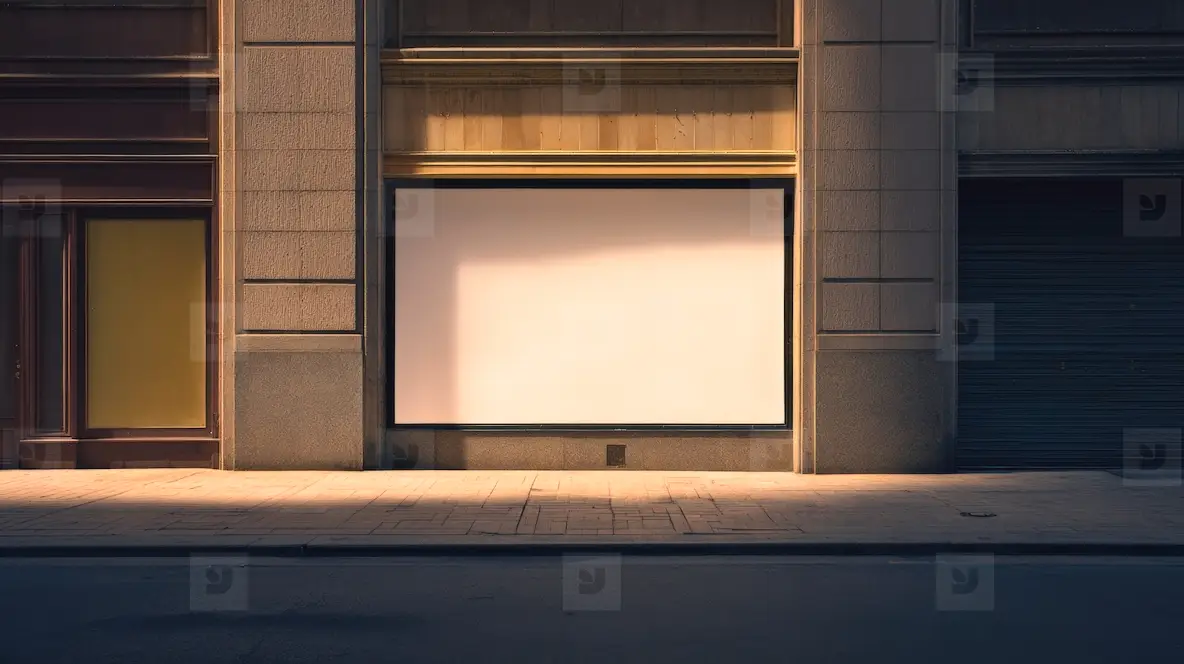 Closed Storefront Empty Shop Blank Window Urban Street Business… Photo ...