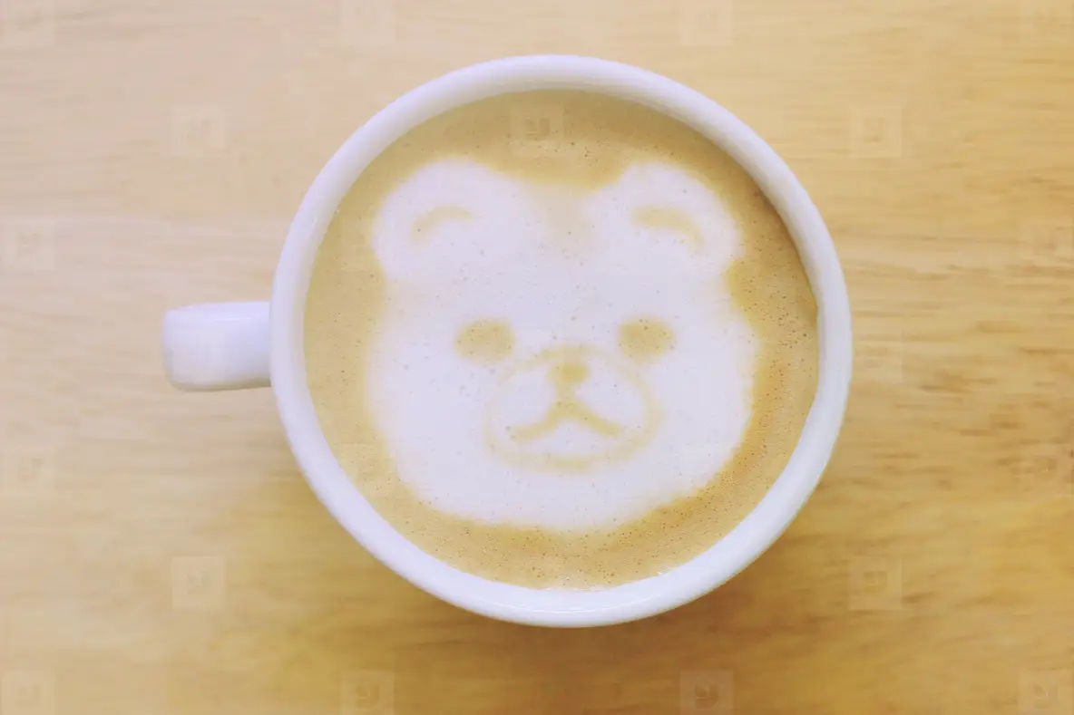Bear Latte Art Coffee Cup Photo (48977) - YouWorkForThem