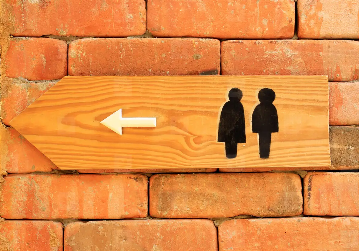 Toilet Sign And Direction Photo (48998) - YouWorkForThem