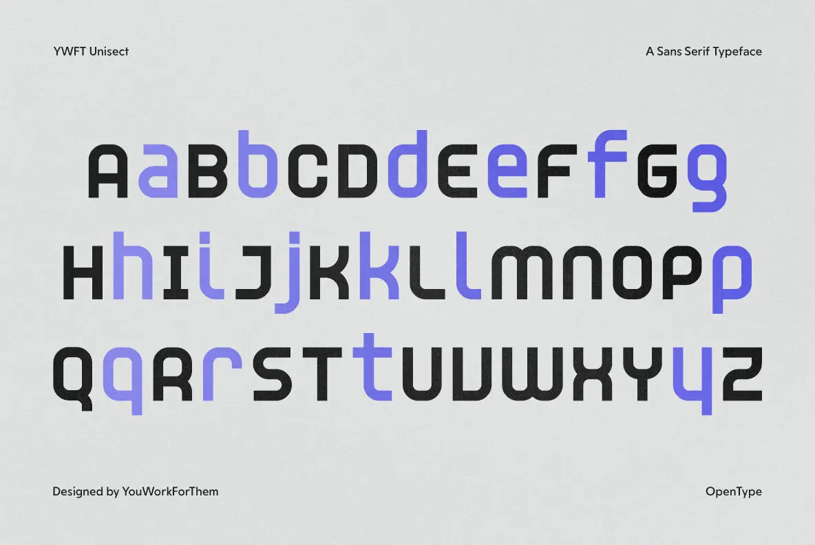 YWFT Unisect: Minimal and Geometric Typeface for Creatives - YouWorkForThem
