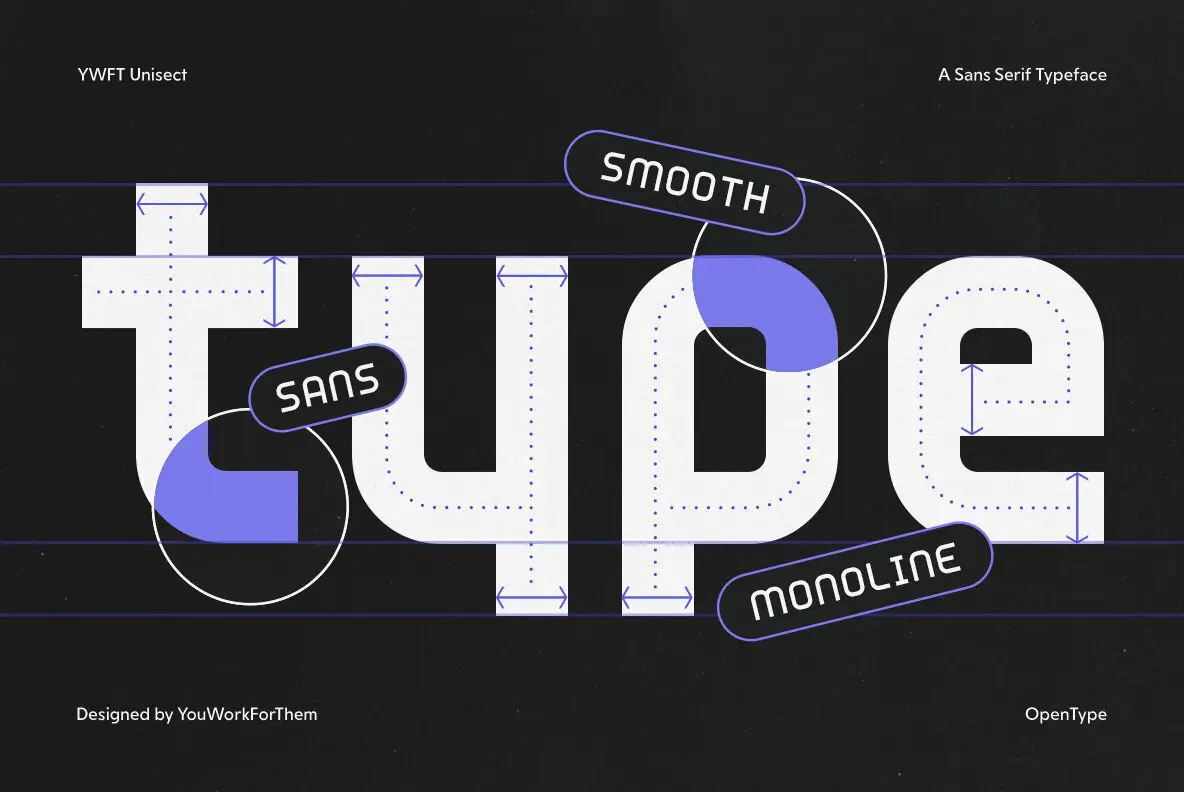 YWFT Unisect: Minimal and Geometric Typeface for Creatives - YouWorkForThem
