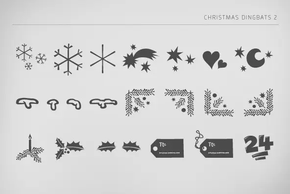 Christmas Dingbats 2 Font - YouWorkForThem