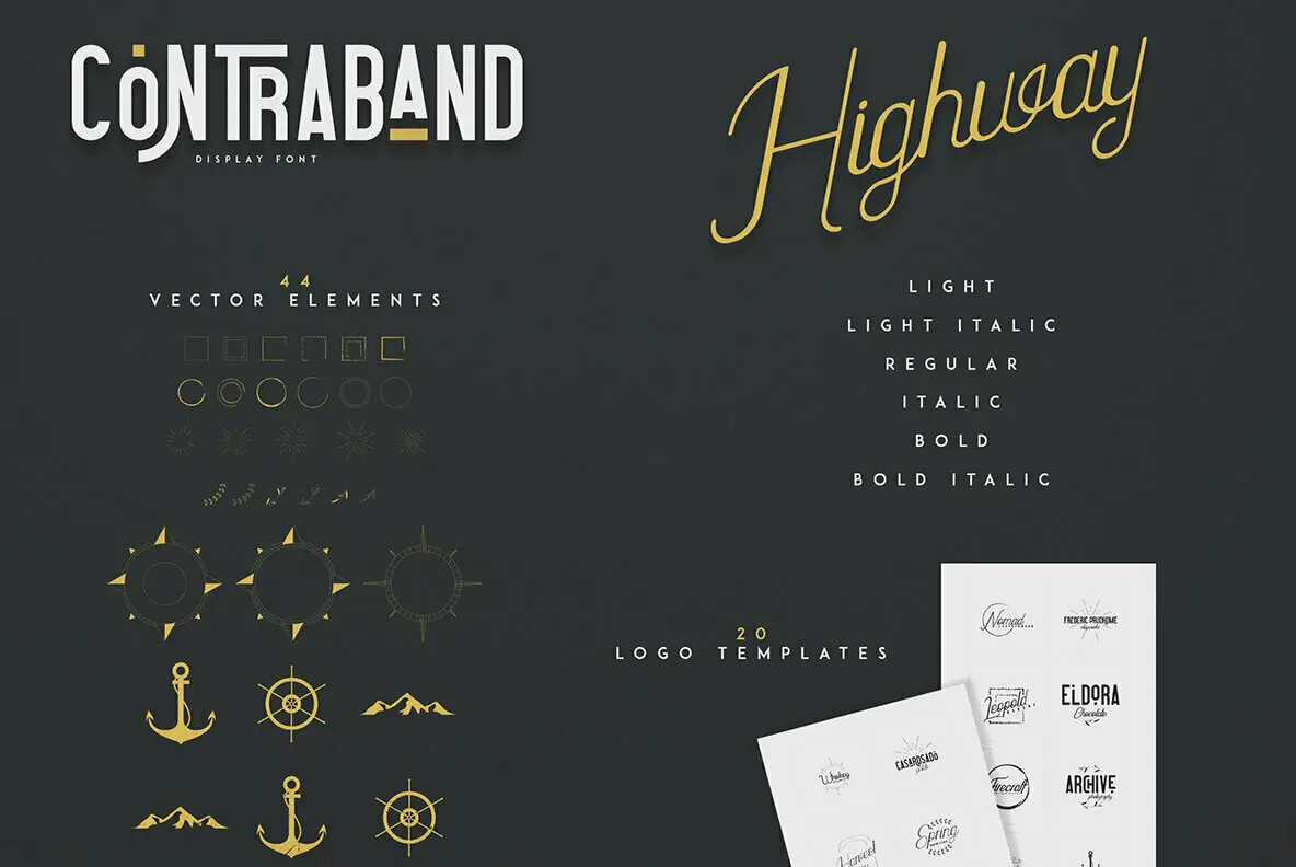 Highway Contraband Font Duo Font - FontPath