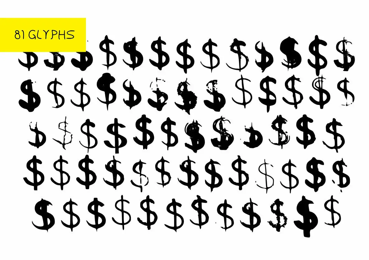 BM Graphics - Dollar Symbol Font - YouWorkForThem