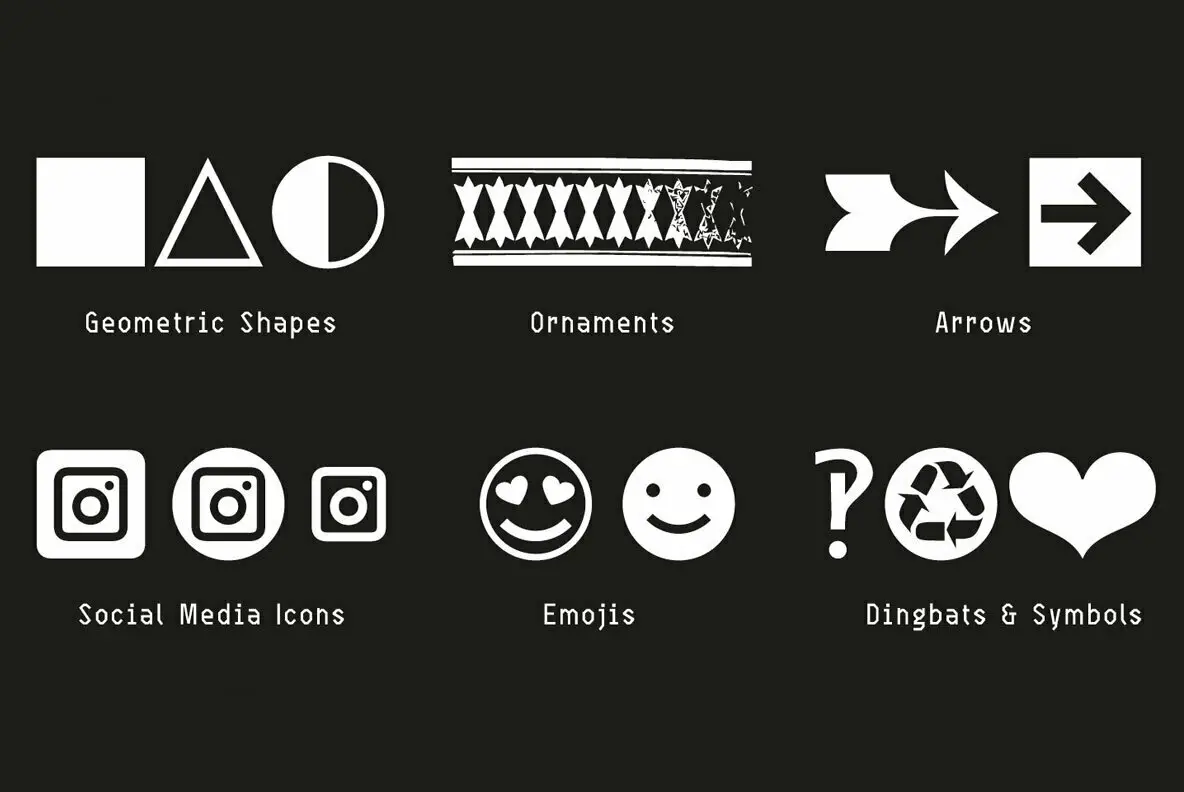 Icons Dingbats Symbols Set Font - YouWorkForThem