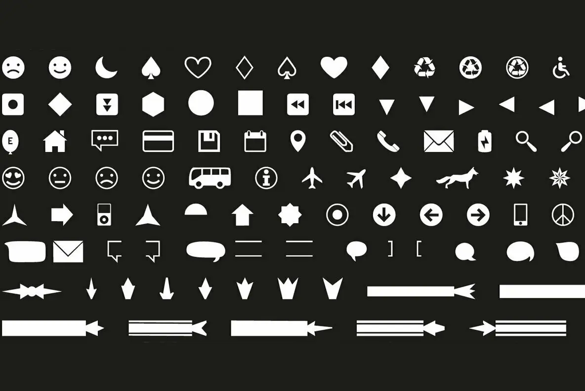 Icons Dingbats Symbols Set Font - FontPath