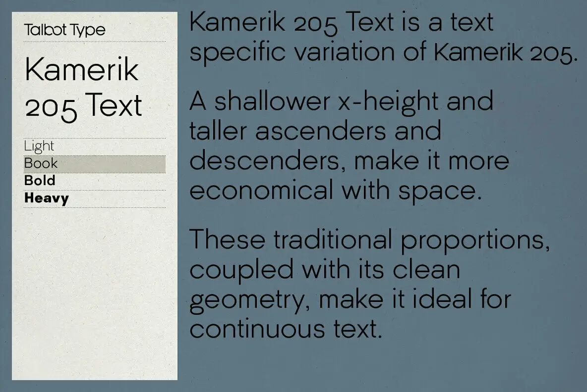Kamerik 205 Text Font - YouWorkForThem